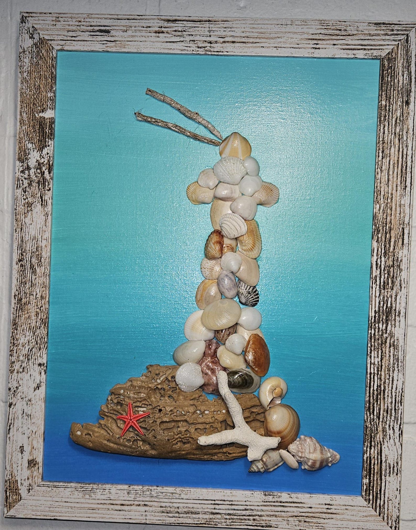 Lighthouse Wall Hanging - Sea Shell Art - Coastal Decor - Etsy