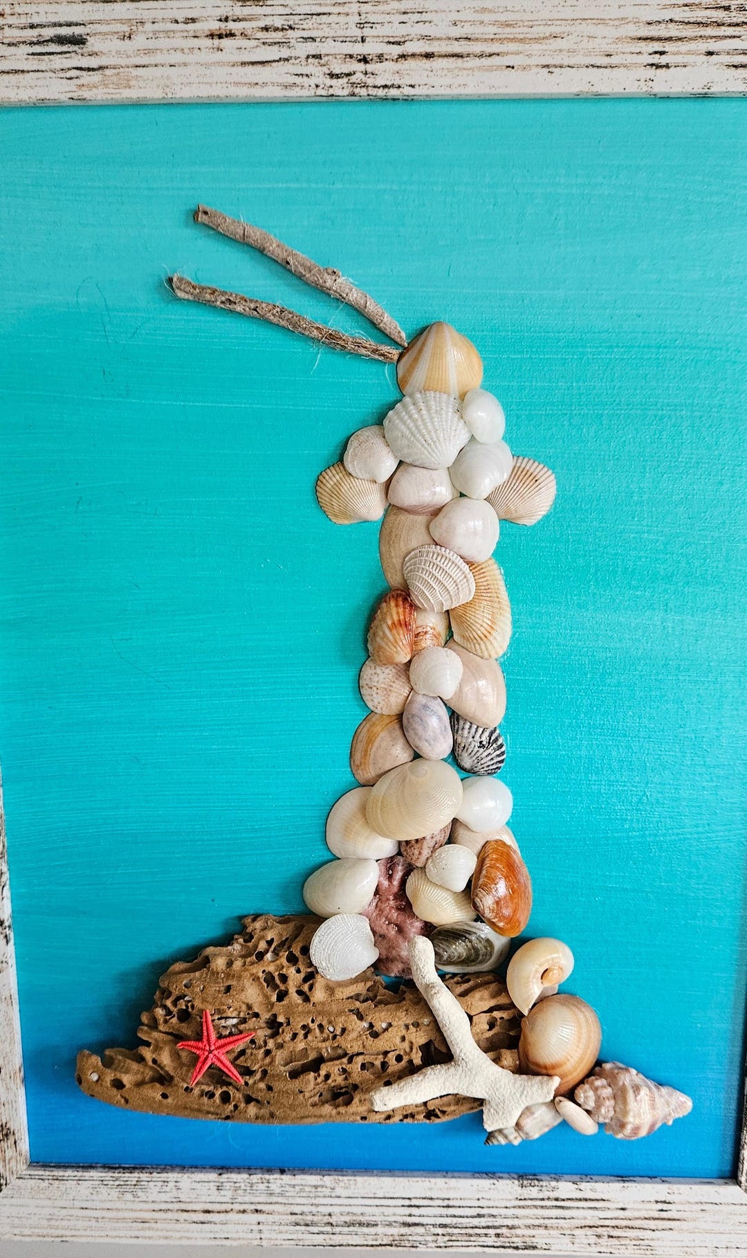 Lighthouse Wall Hanging - Sea Shell Art - Coastal Decor - Etsy