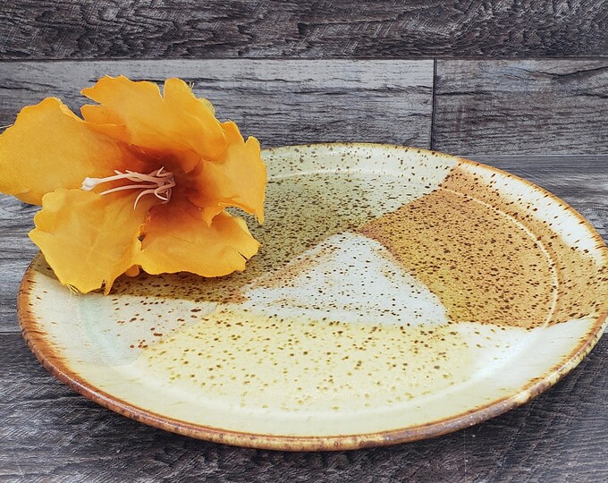 Abstract Plate - Hand Thrown and Carved Ceramic Pottery by Terese - Etsy