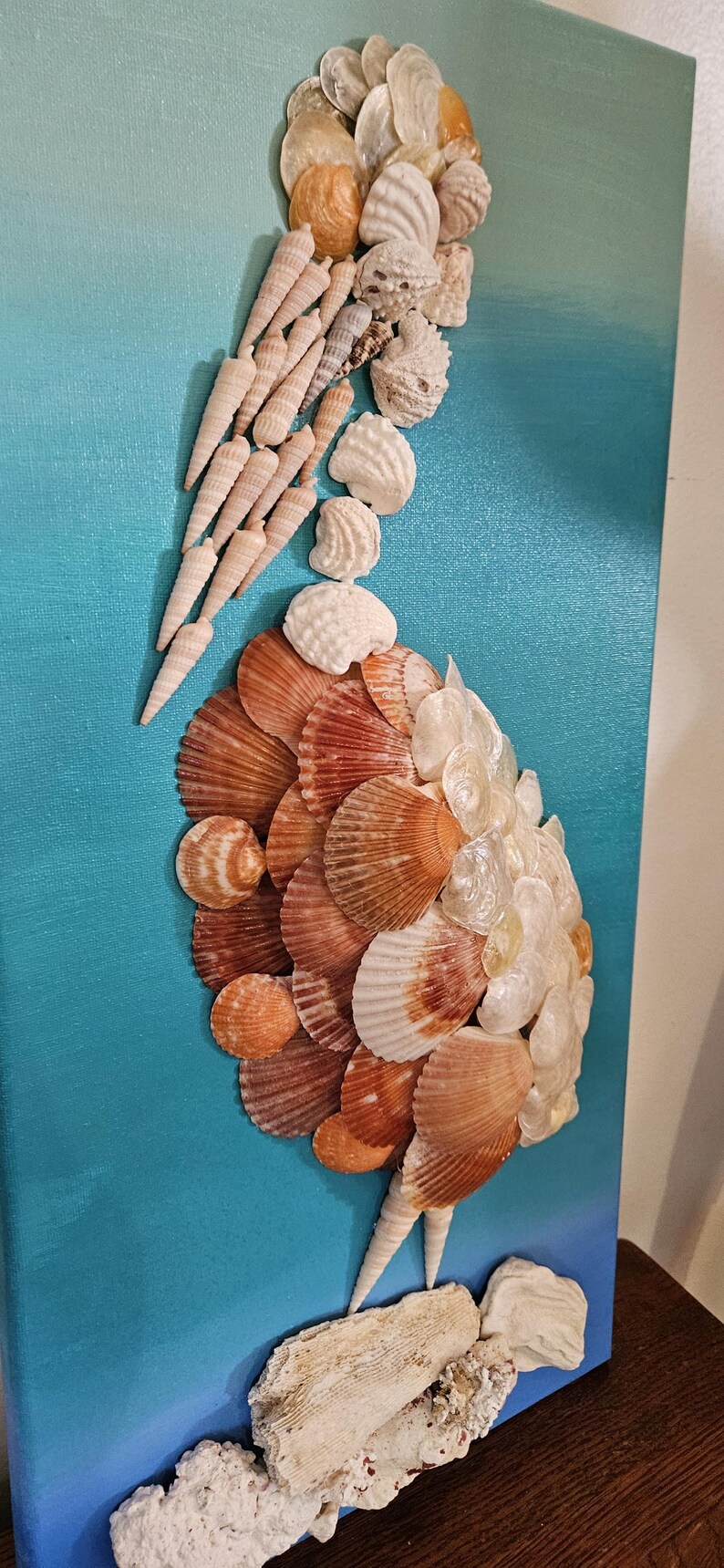 Pelican Wall Hanging - Sea Shell Art - Tropical Decor - Etsy