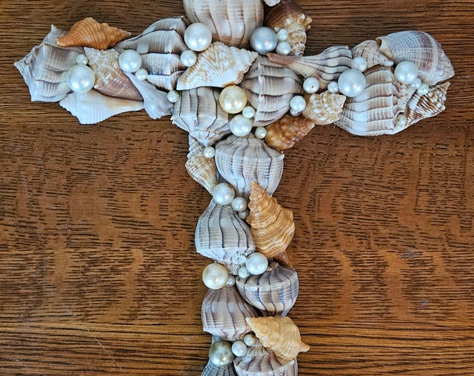Wall Hanging Seashell Cross - Sea Shell Art - Tropical Decor - Etsy