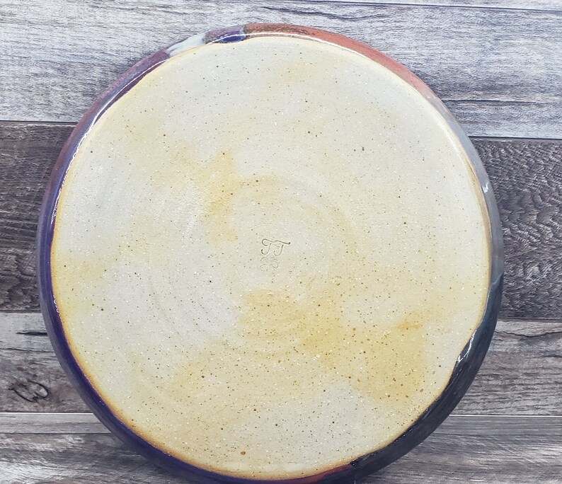 Ceramic Chip and Dip Set Hand Thrown One Piece Black, Purple, and ...