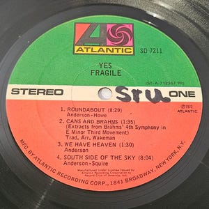Yes - "fragile" - Vintage Vinyl - LP Released 1971 - Etsy