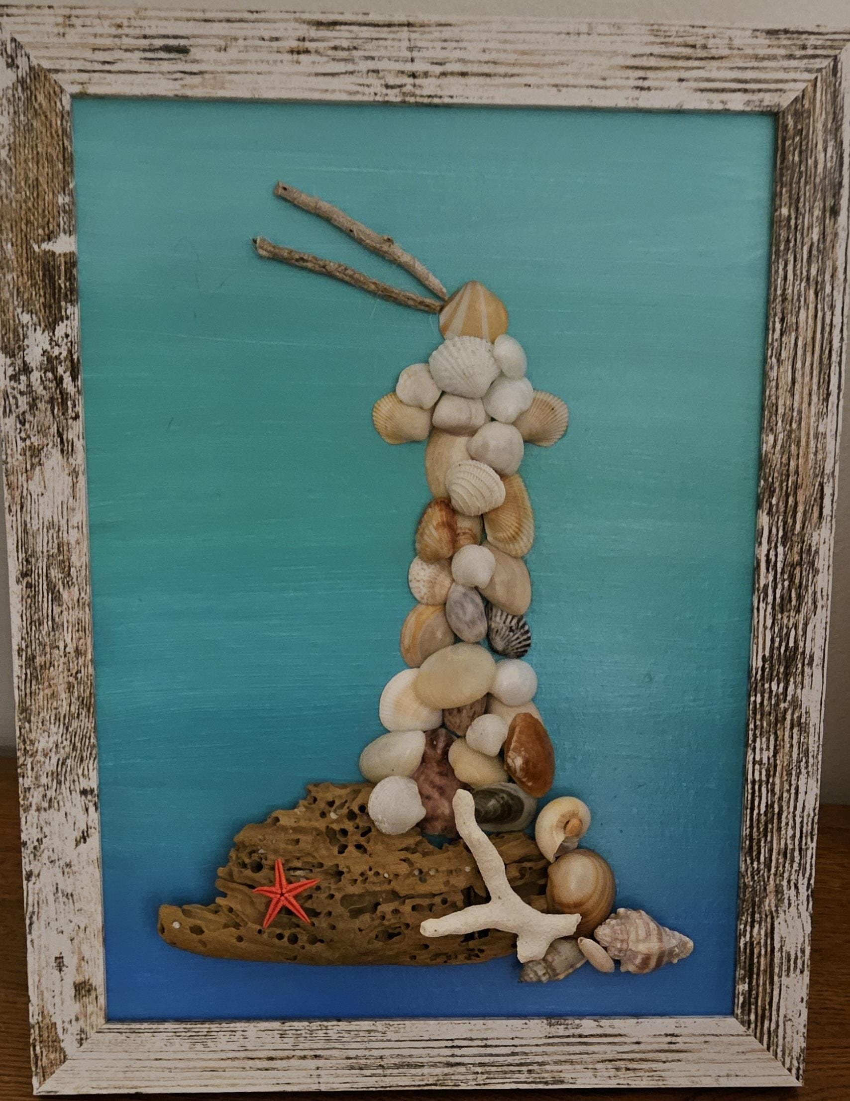 Lighthouse Wall Hanging - Sea Shell Art - Coastal Decor - Etsy