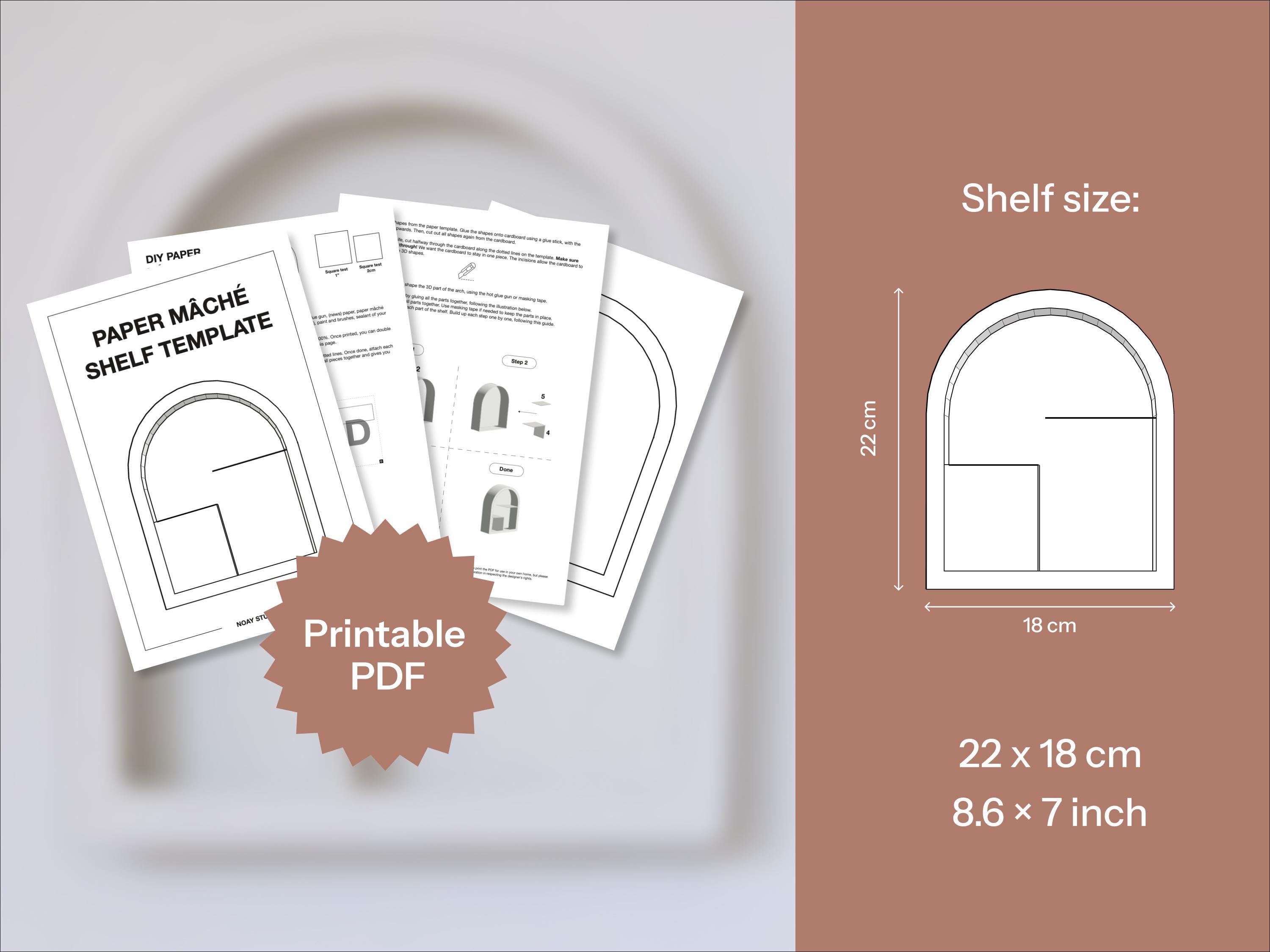 DIY Shelf Template | Cardboard & Paper Mâché PDF | Printable Wall Decor ...