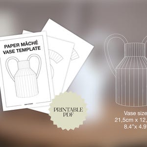 Vase Template, Cardboard & Paper Mâché Template PDF, Downloadable Paper ...