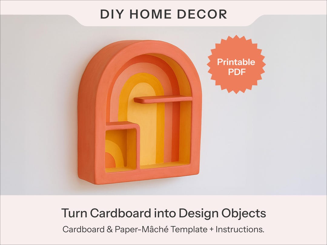 DIY Shelf Template | Cardboard & Paper Mâché PDF | Printable Wall Decor ...