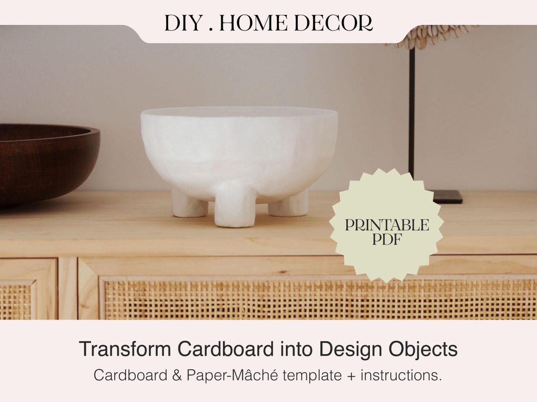 Bowl Template, Cardboard & Paper Mâché Template PDF, Downloadable Paper ...