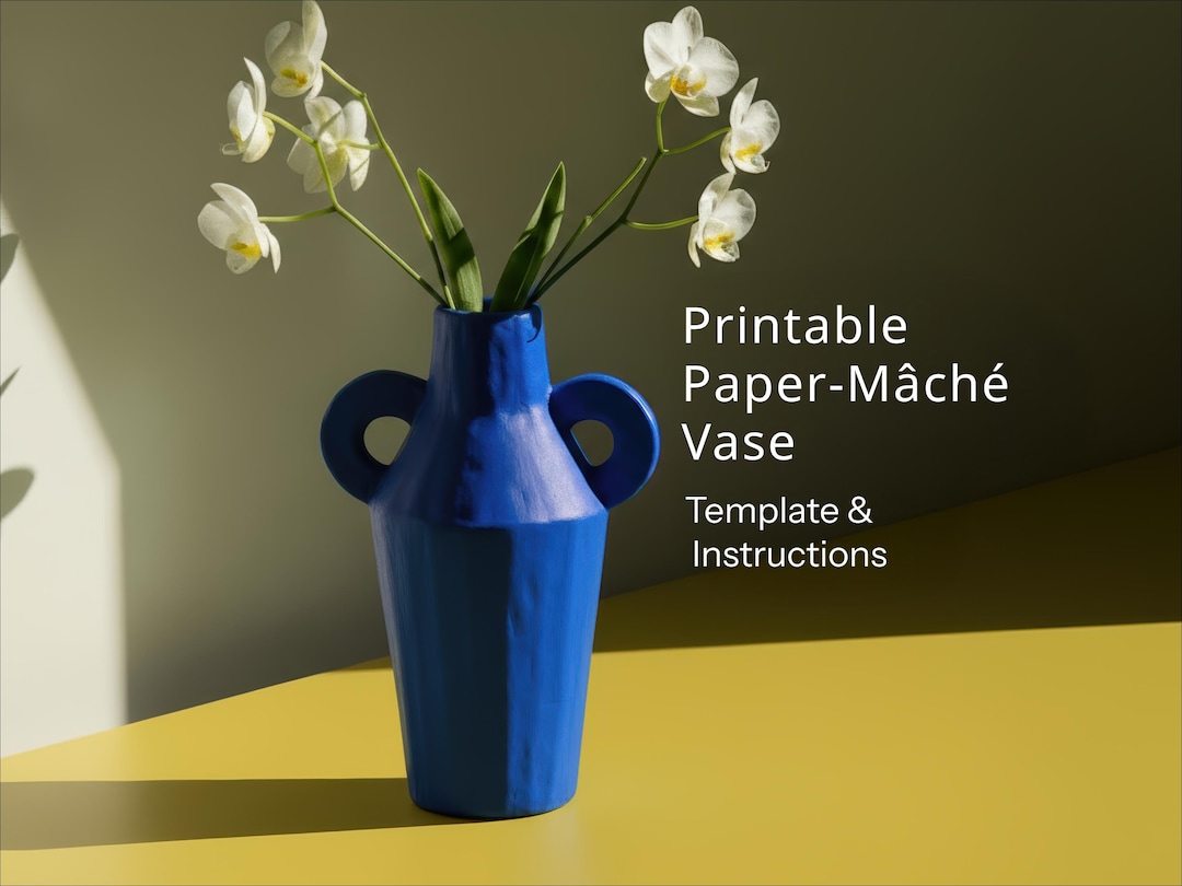 Vase Template, Cardboard & Paper Mâché Template PDF, Downloadable Paper ...