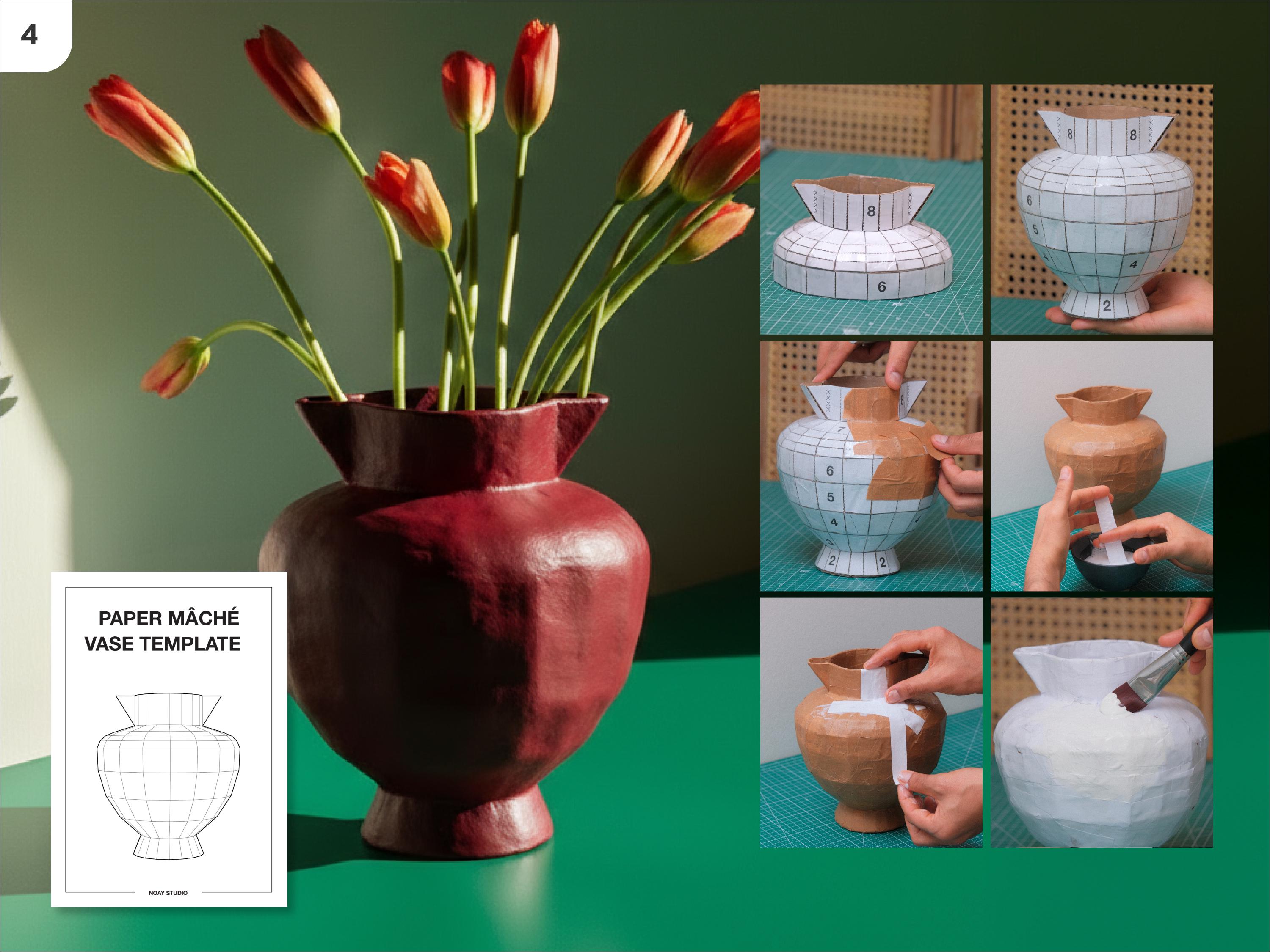 Cardboard & Paper Mâché Template PDF, Bundle of 5 Downloadable Paper ...