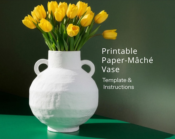 Vase Template, Cardboard & Paper Mâché Template PDF, Downloadable Paper ...