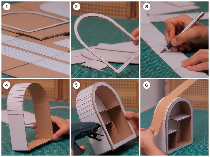 DIY Shelf Template | Cardboard & Paper Mâché PDF | Printable Wall Decor ...