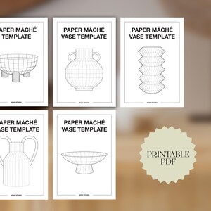 Cardboard & Paper Mâché Template PDF, Bundle of 5 Downloadable Paper ...