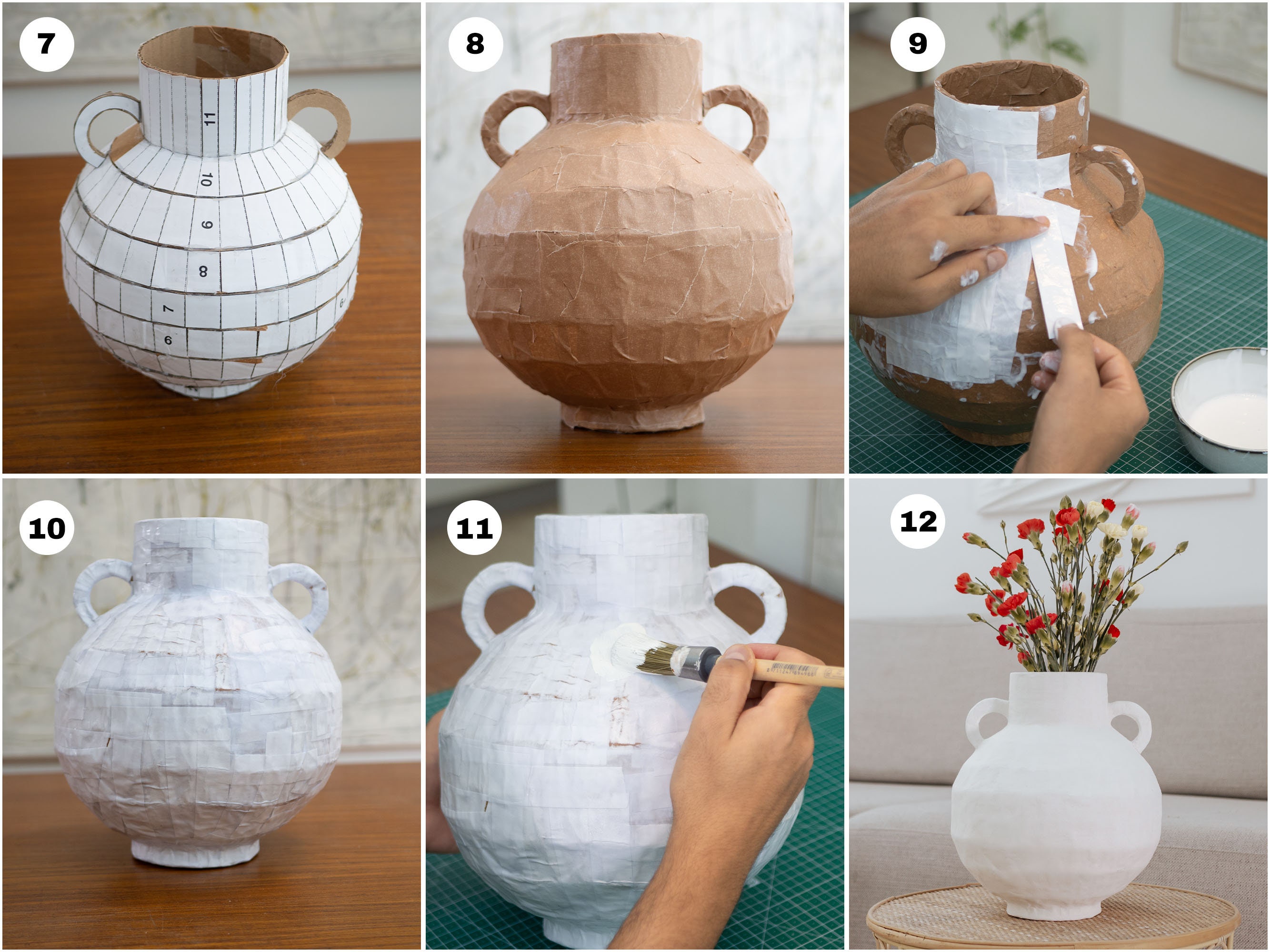 Cardboard & Paper Mâché Template PDF, Downloadable Paper Vase Template ...