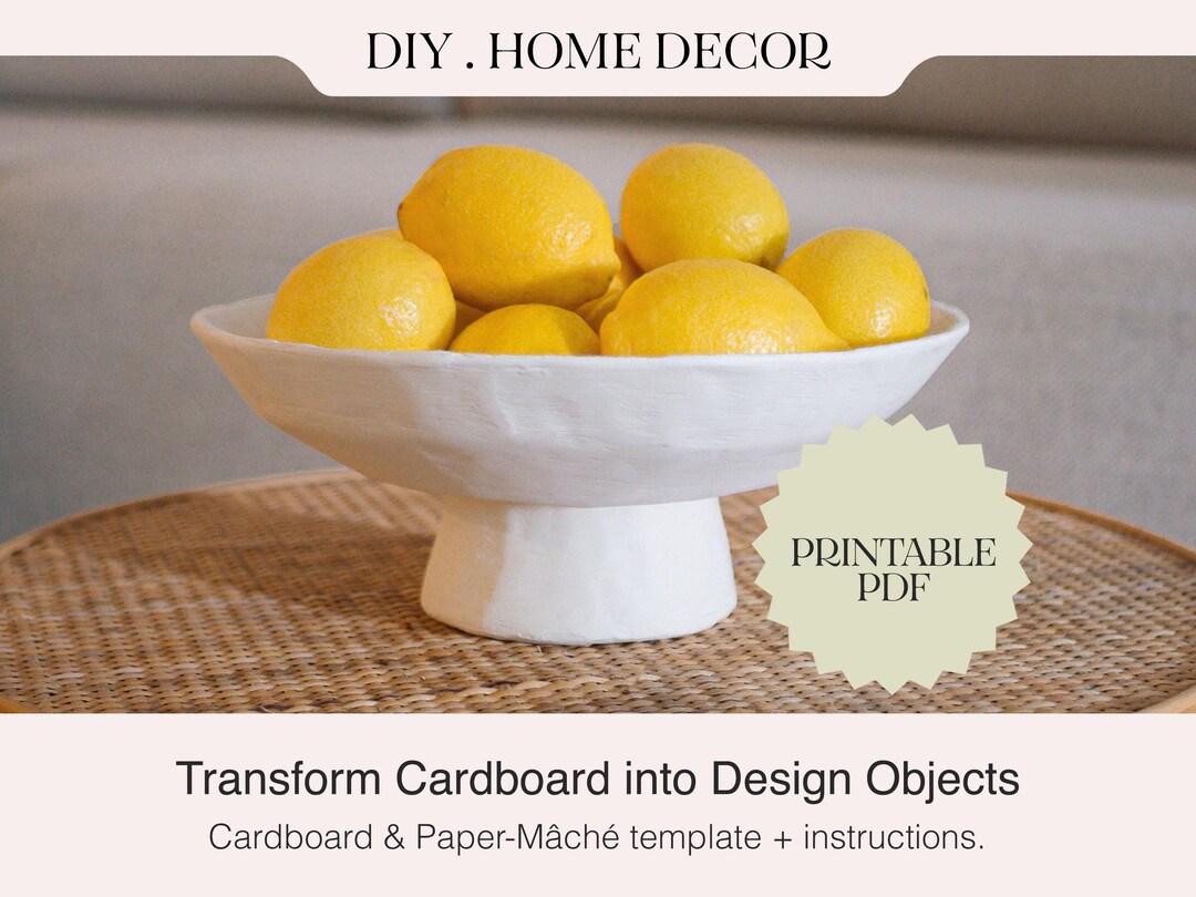 Bowl Template, Cardboard & Paper Mâché Template PDF, Downloadable Paper ...