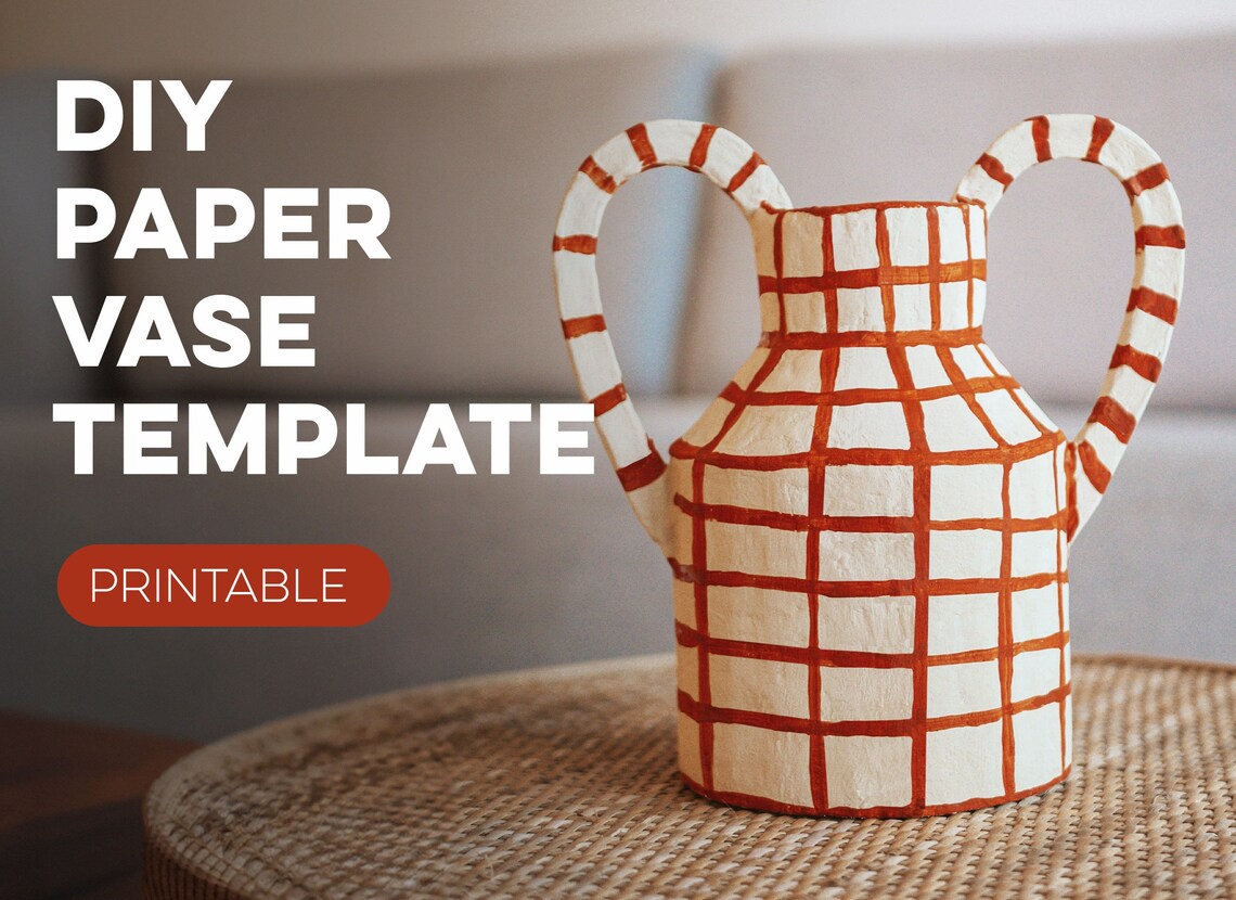 Cardboard & Paper Mâché Template PDF, Downloadable Paper Vase Template ...