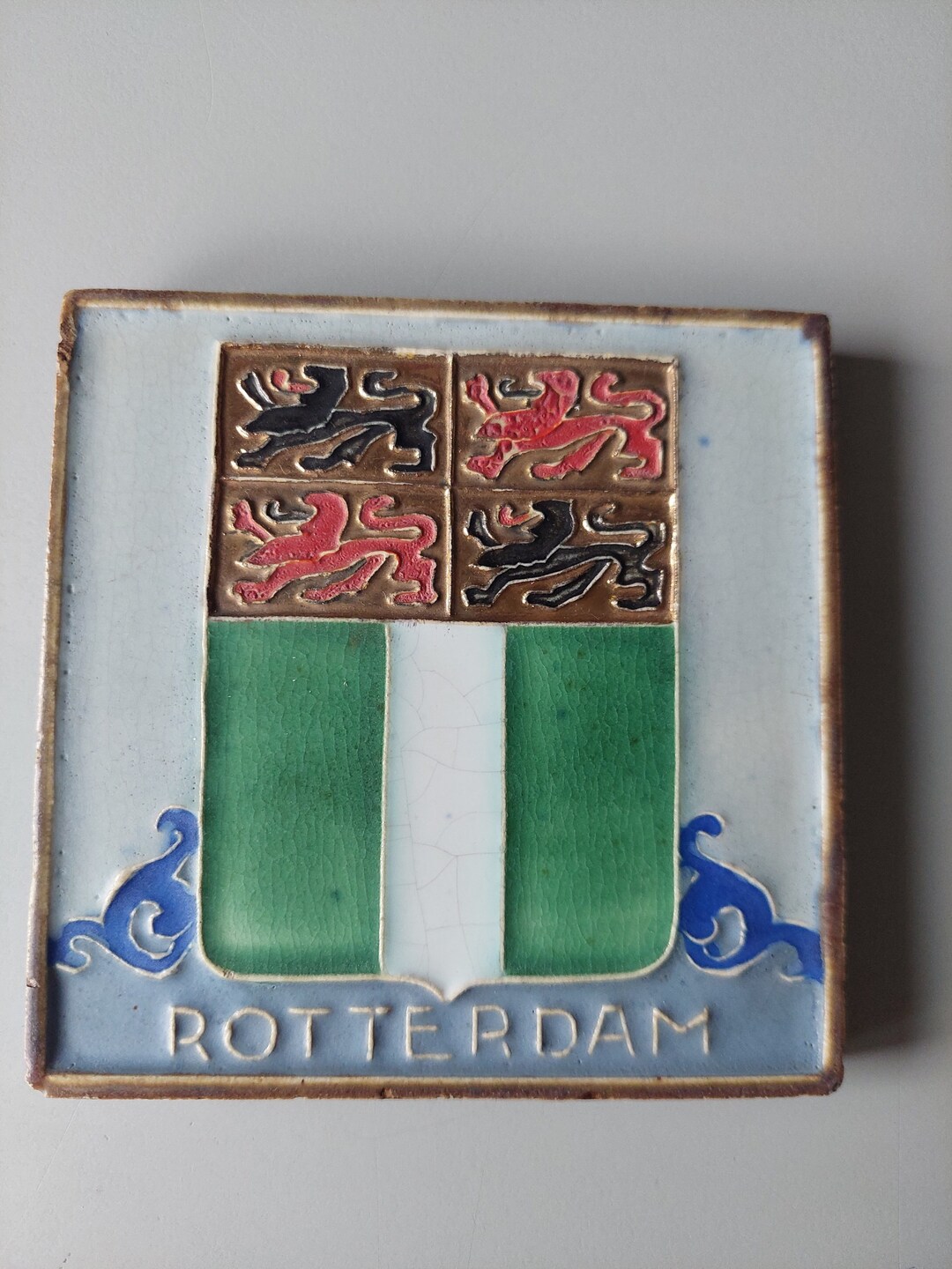 Cloisonne coat of Arms Tile Westraven of Rotterdam - Etsy