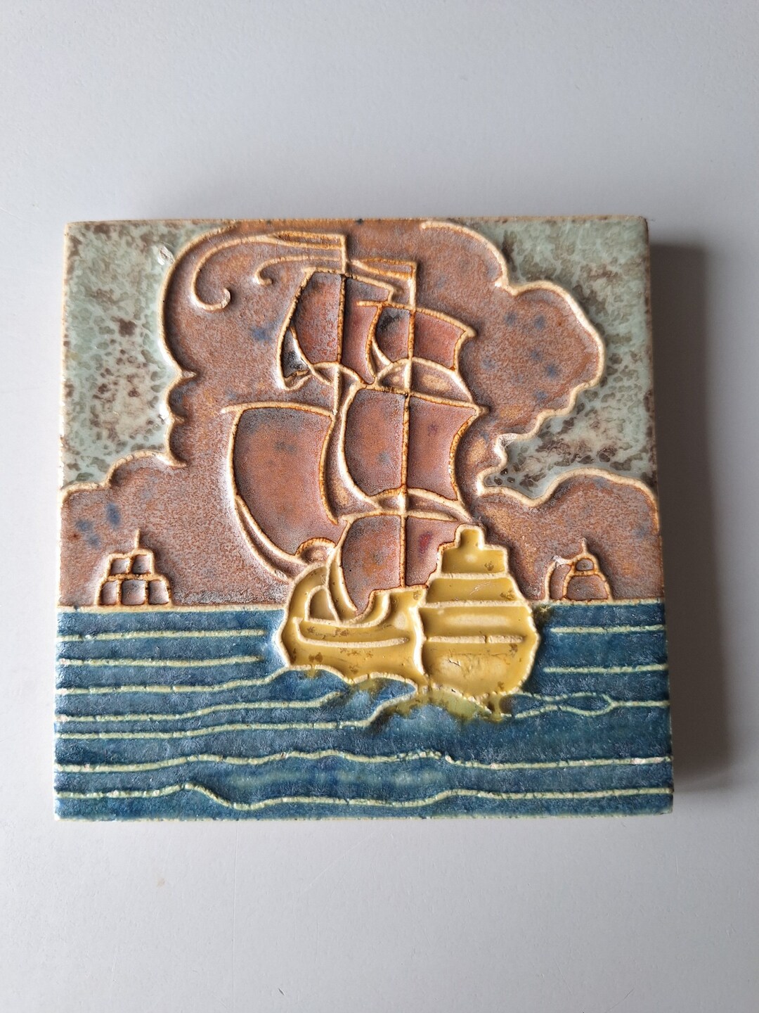 Cloisonne (masonry) Tile the Porceleyne Fles of an East Indiaman - Etsy