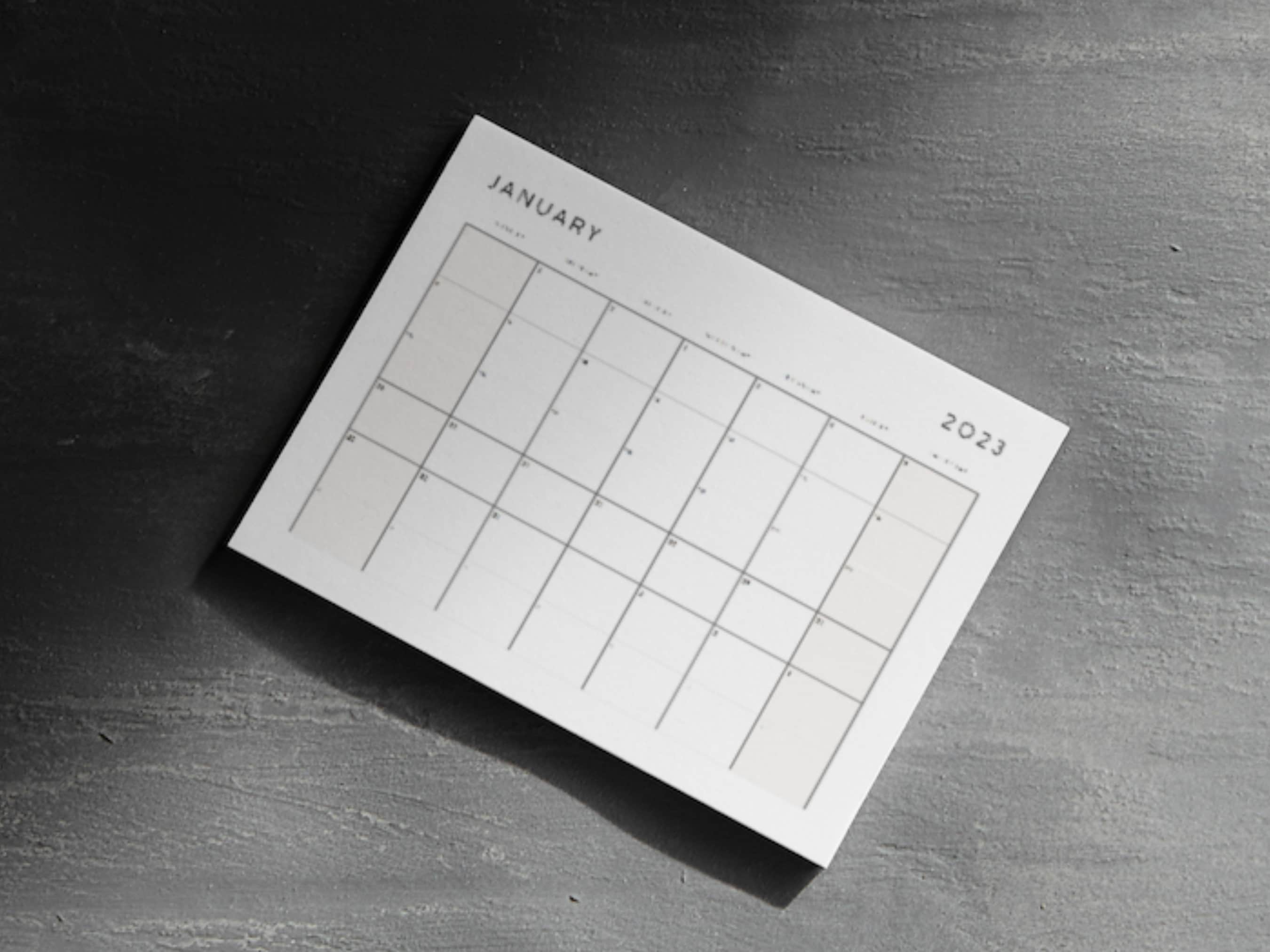 2023 Minimalist Printable Calendar | Editable PDF Desk Calendar | Large ...