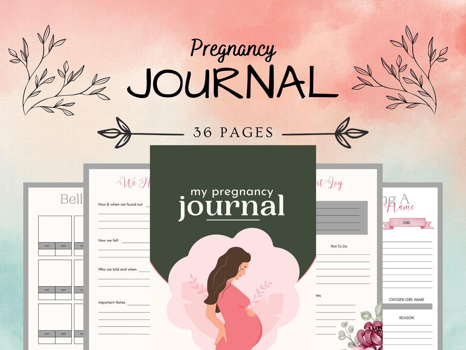 Pregnancy Journal Printable | Printable Pregnancy Planner | Pregnancy ...