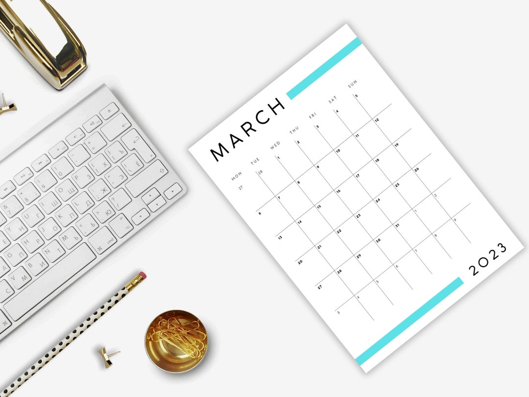 Printable Calendar 2023 | Monthly Planner 2023 | A4, Letter, A3 ...