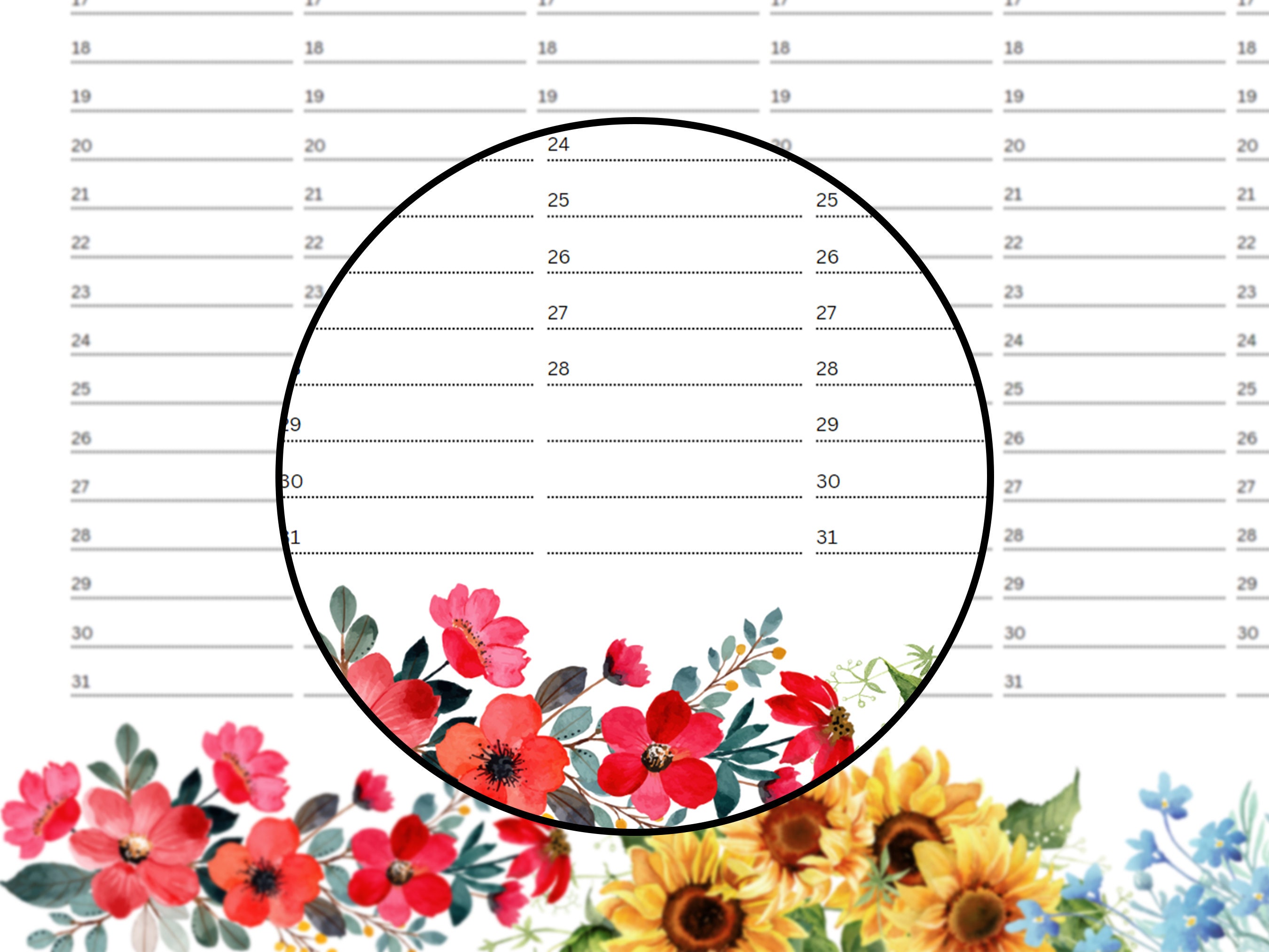 Perpetual Birthday Calendar, Wall Planner Botanical - Leaves Green ...