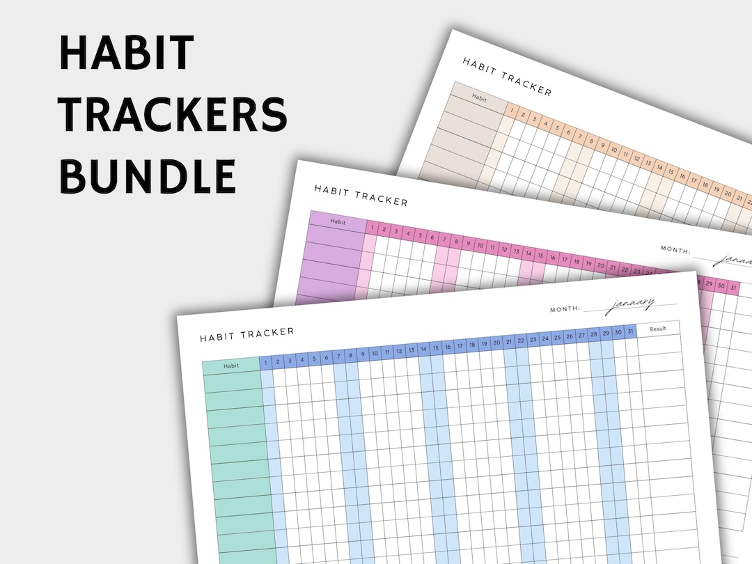 Minimalist Habits Tracker Printable | Monthly Planner With Notes ...