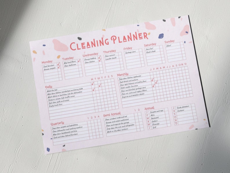 EDITABLE Cleaning Planner, Cleaning Checklist, Cleaning Schedule ...