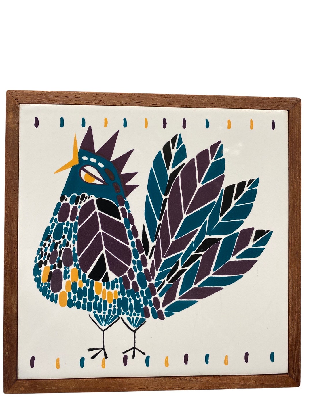 Vintage Chicken Tile Trivet - Etsy