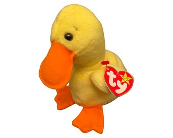 Quackers Beanie Baby Duck Yellow Duck Plush Vintage Plush Stuffed ...