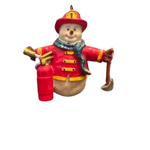 Snowman Firefighter Ornament see Description - Etsy
