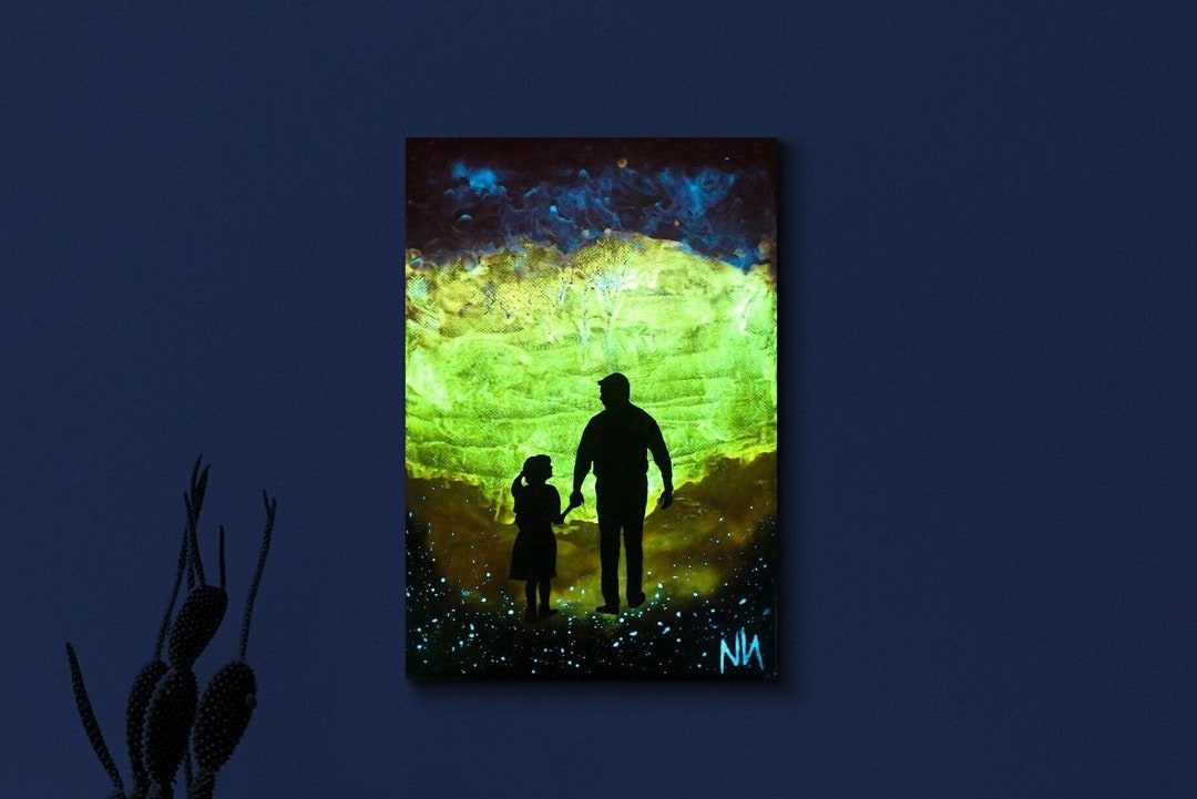Buy Trust Your Father Original Painting Glow in the Dark, Glow in the ...