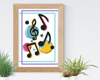 Pop Art Music Notes - Etsy