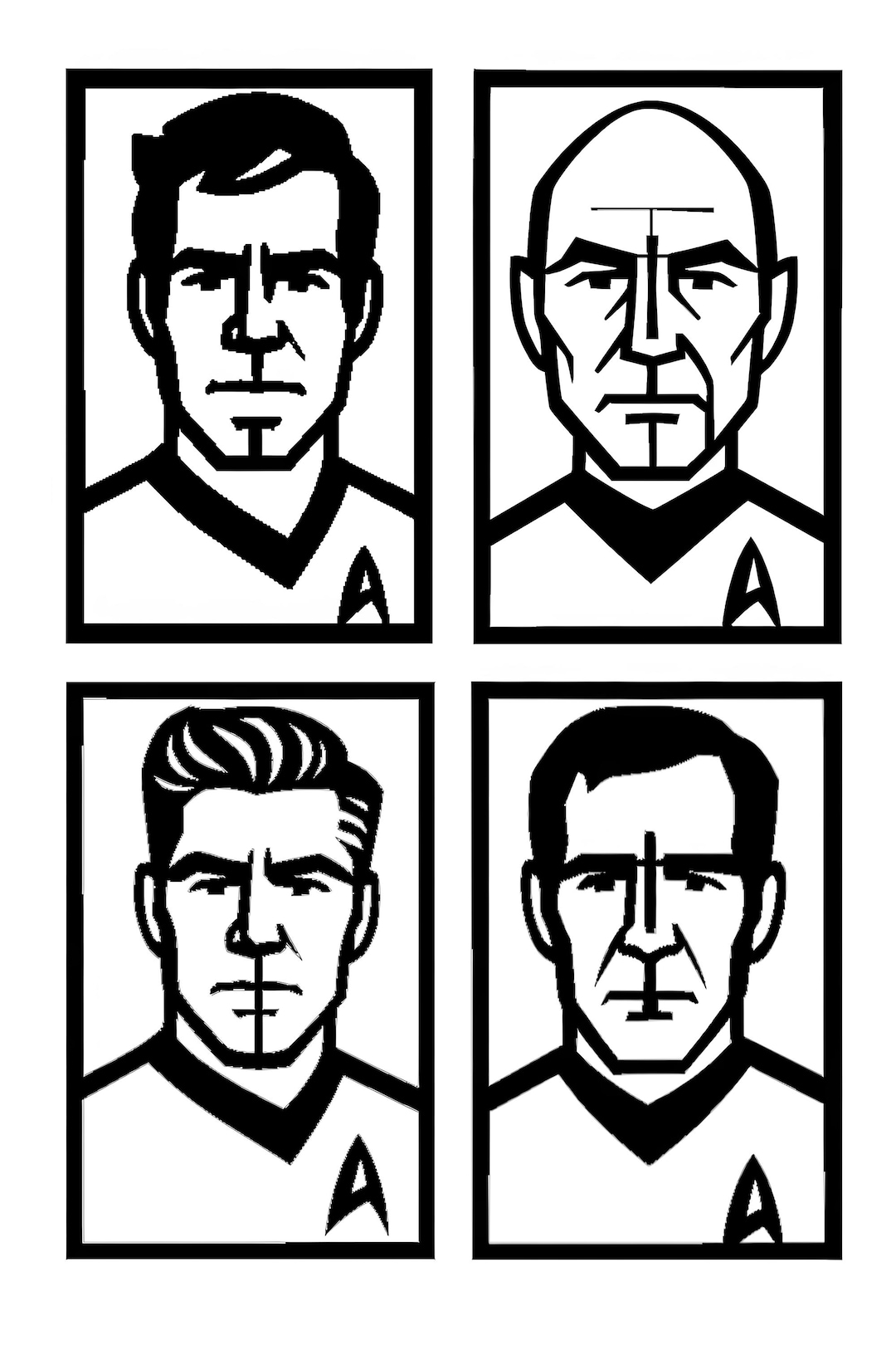 Star Trek Captains SVG Laser Cut File | Kirk Picard Pike Archer Wall ...