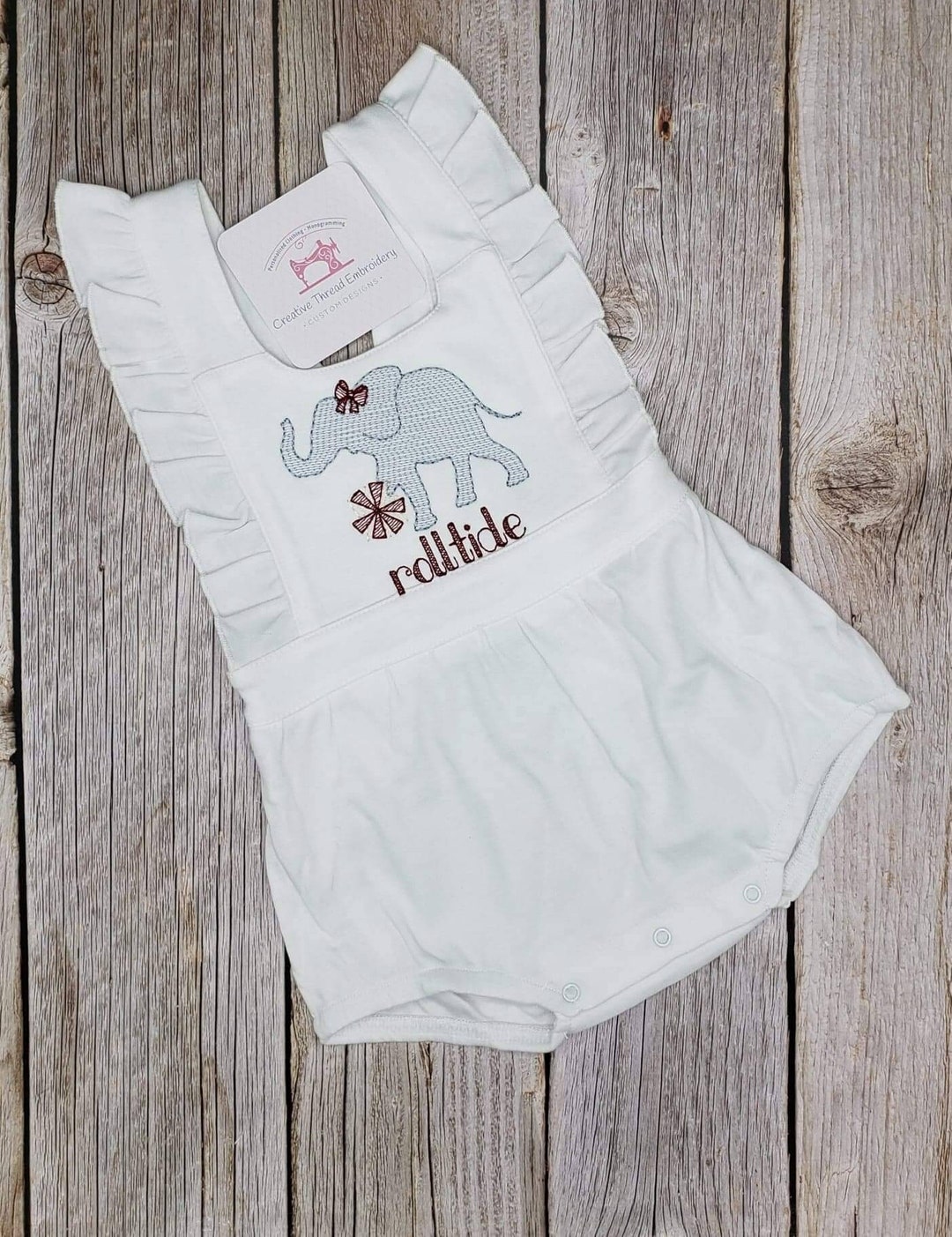 Embroidered Roll Tide Baby Girl Football Team Outfit White Monogrammed ...