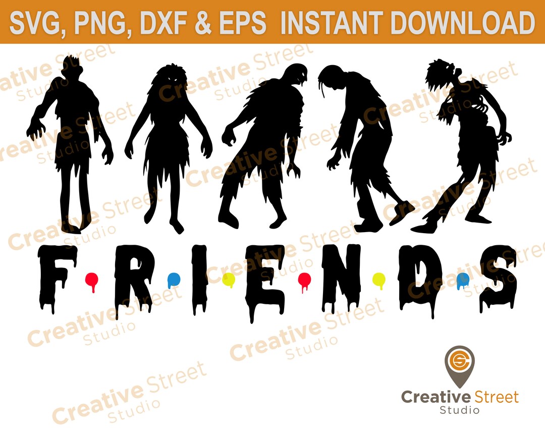 Friends Zombie Halloween Humor Shirt SVG & PNG Clipart ***instant ...