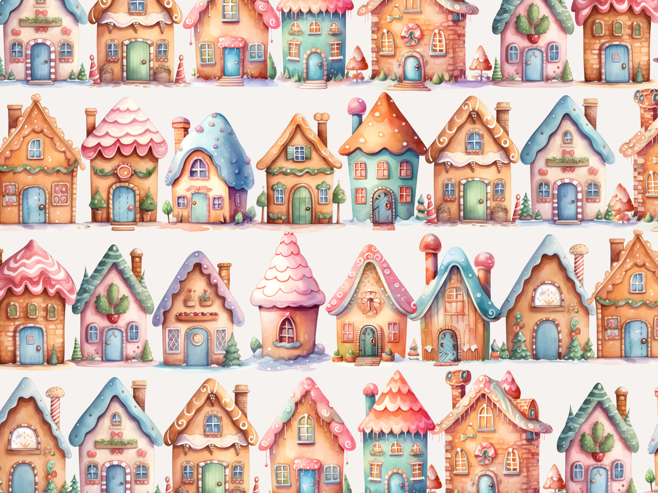 Cute Gingerbread Houses Clip Art Set - 35 Premium Illustrations for ...