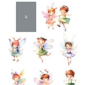Watercolour Fairies Clip Art Set - Cute Magical Fairy Graphics, Whimsical Commercial Use Digital ...