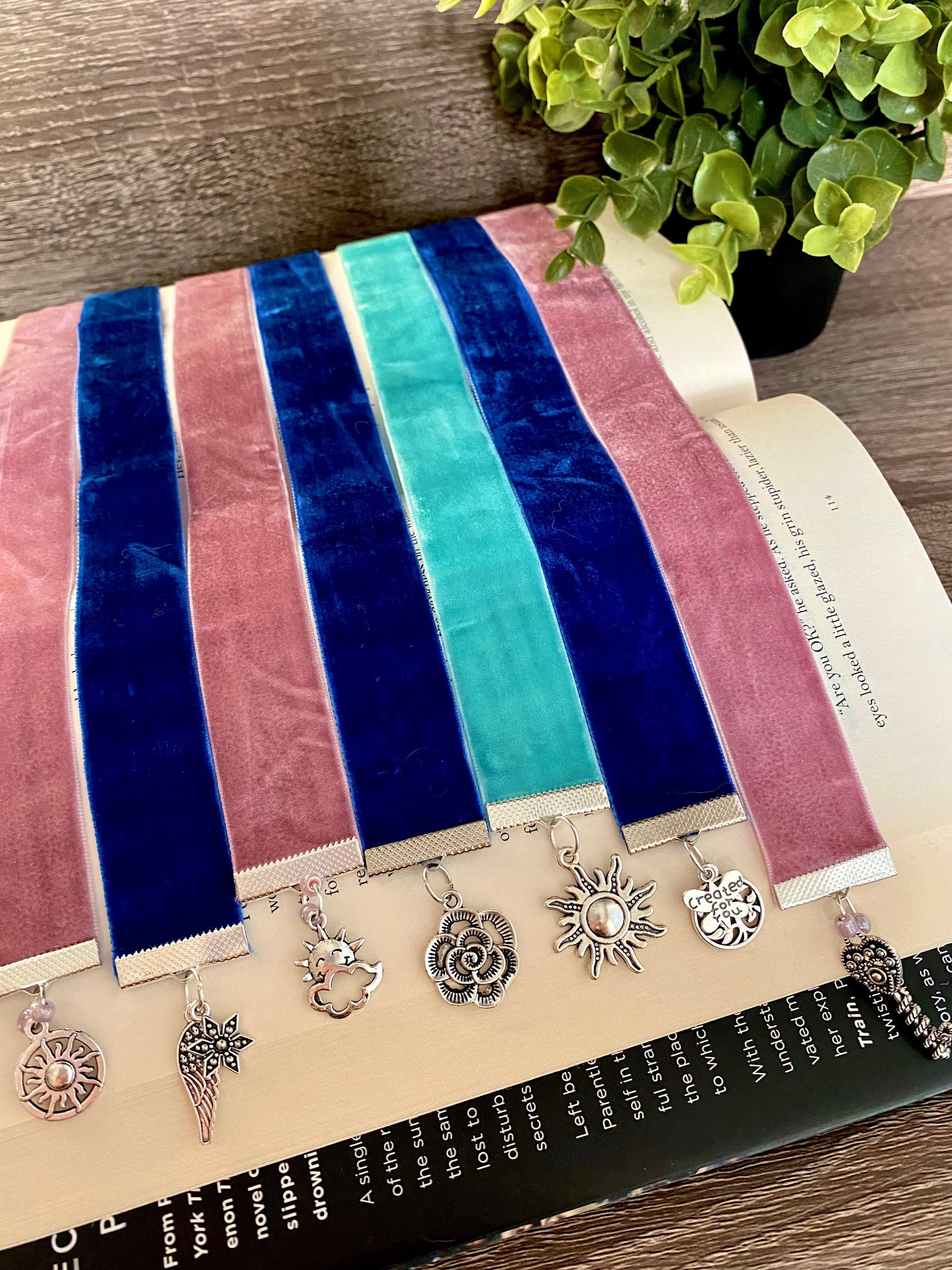 Velvet Ribbon Bookmark Vintage Style Charm Gift for Book - Etsy