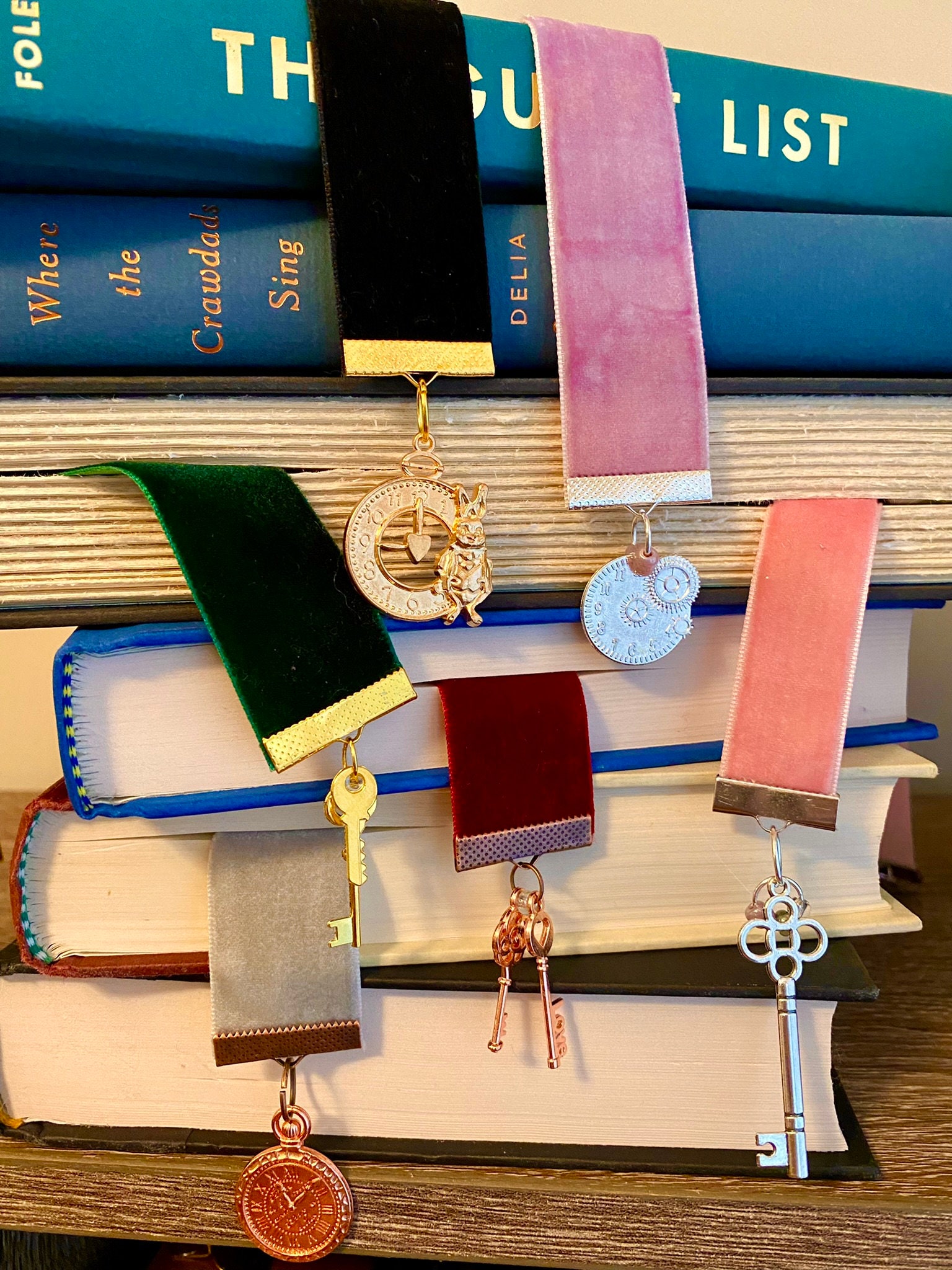 Velvet Ribbon Bookmark Vintage Style Charm Gift for Book - Etsy