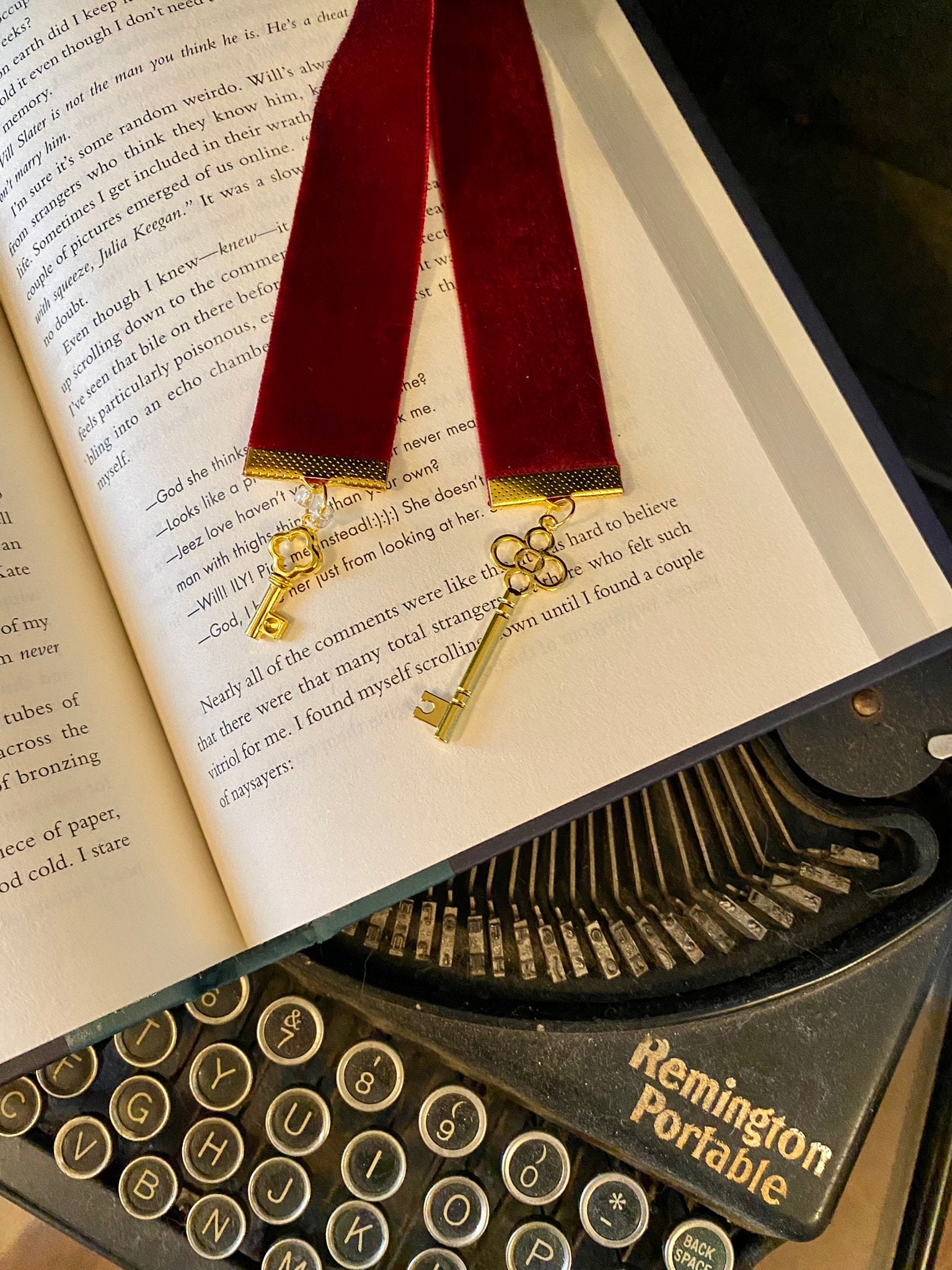 Velvet Ribbon Bookmark Vintage Style Charm Gift for Book - Etsy