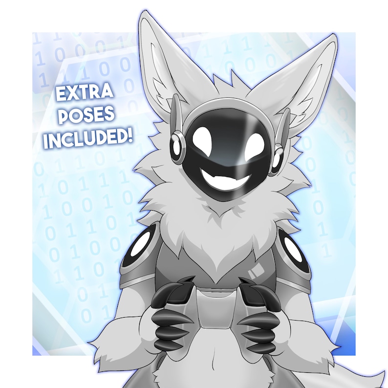 Furry Vtuber Model | Pre-made Customizable FULL BODY Protogen Model ...