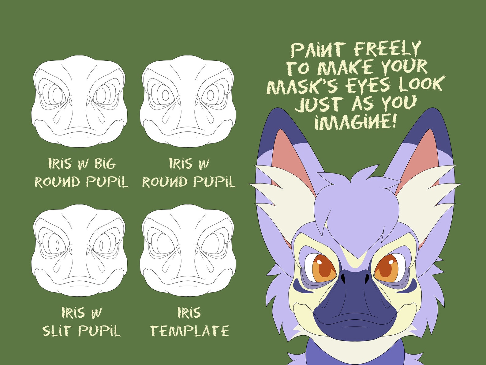 Dinosaur/ Dino Mask Reference Sheet Lineart Base [.psd File] - Etsy