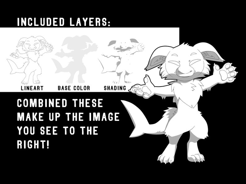 Chibi Manokit Furry Lineart Base SET OF 3 shading Included - Etsy Australia