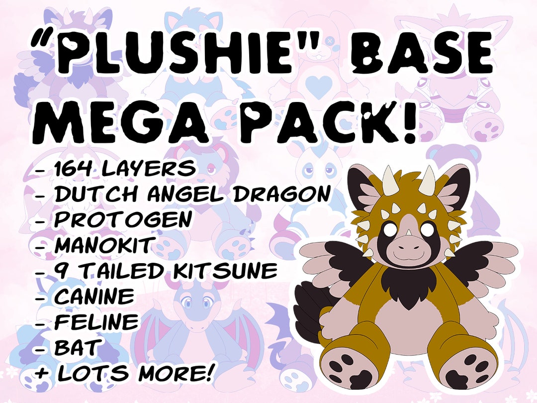 Plushie Furry Lineart Base MEGA PACK for Ychs and Adoptables [.psd File ...