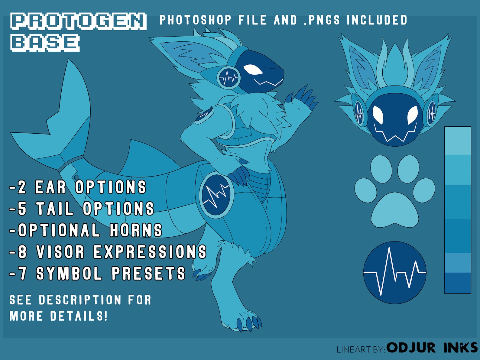 Protogen Furry Reference Sheet / Adoptable Base Kit - Etsy