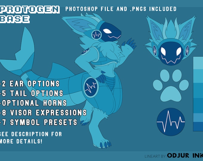 Protogen Reference Sheet Base Furry Lineart & Base - Etsy