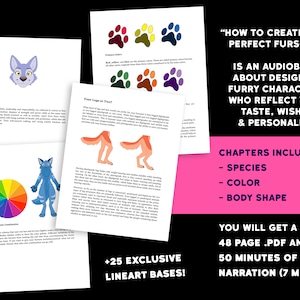How to Create Your Perfect Fursona furry Audiobook Lineart Bases - Etsy