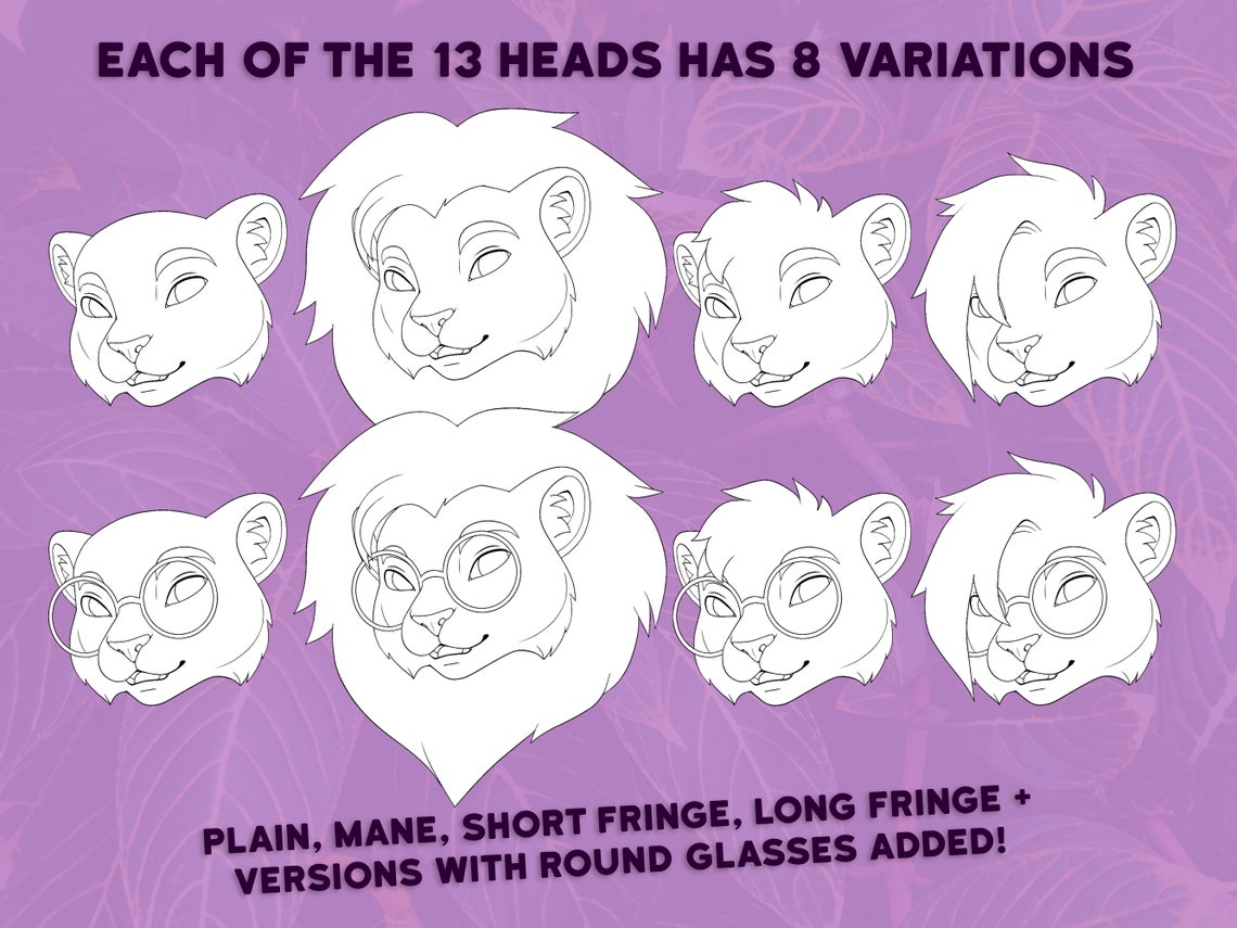 13 Species Furry Reference Sheet Base Kit .psd File - Etsy