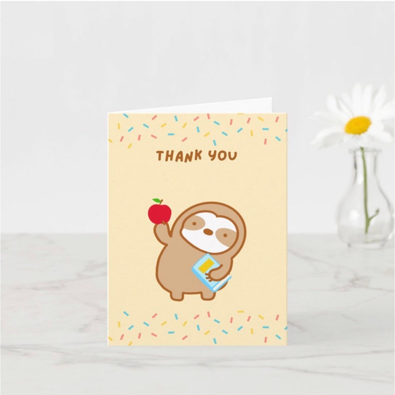 Cute Custom Thank You Teacher Card | Kawaii Teacher Thank You Card for ...